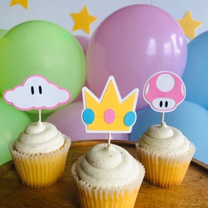 Princess Peach Cupcake Toppers/princess Peach Birthday/super Mario ...