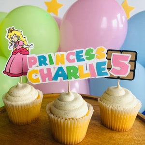 Princess Peach Cupcake Toppers/princess Peach Birthday/super Mario ...