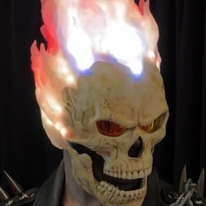 Ghost Rider Cosplay Helmet - Flaming Skull Mask - Etsy