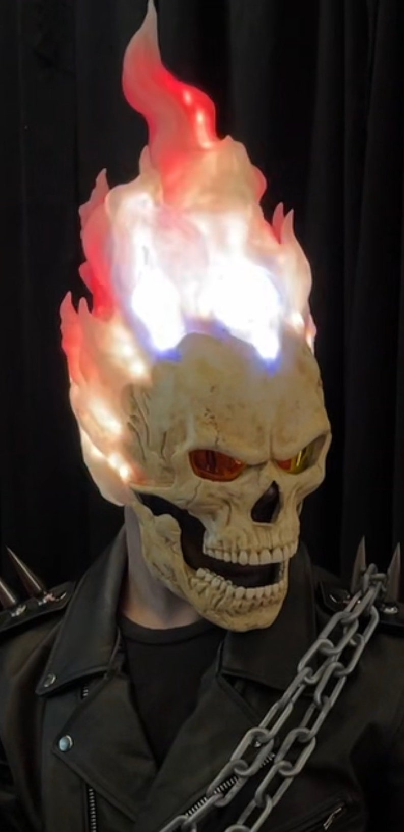 Ghost Rider Cosplay Helmet Flaming Skull Mask - Etsy