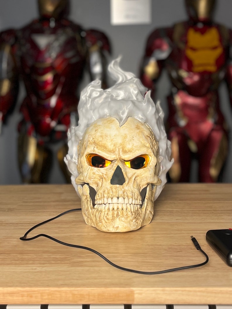 Ghost Rider Cosplay Helmet Flaming Skull Mask - Etsy