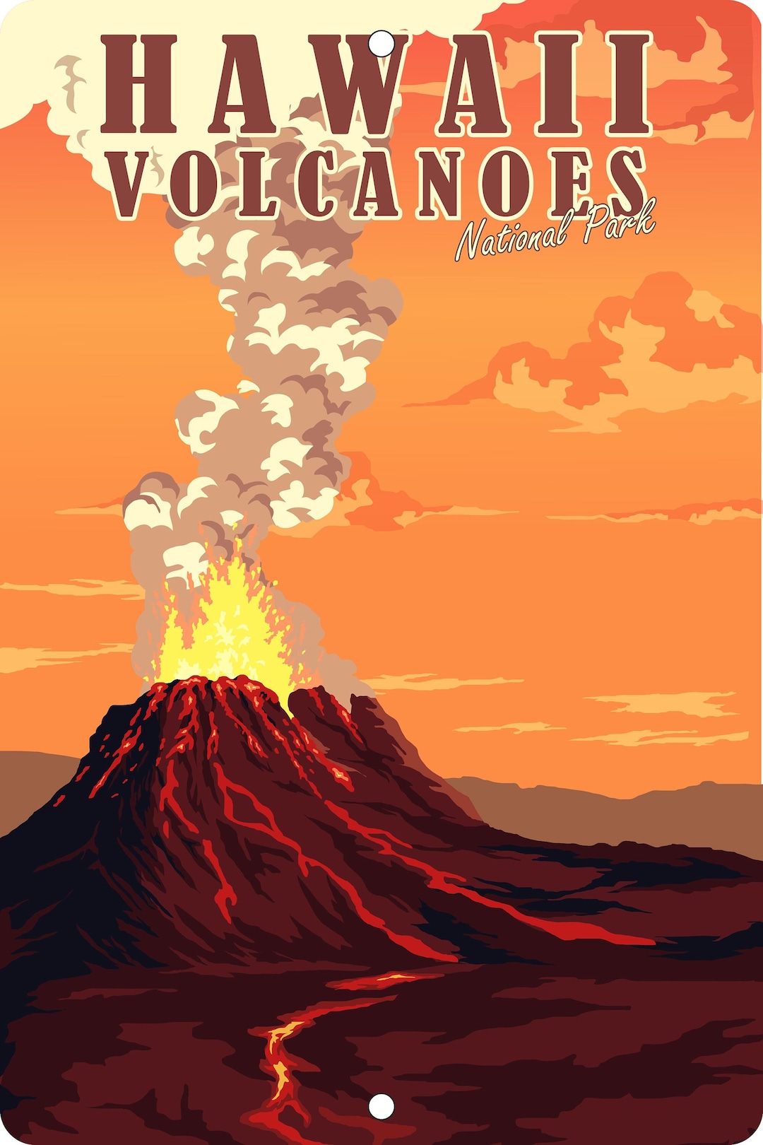 Hawaii Volcanoes National Park Metal Sign, Hawaii Wall Art, Big Island ...