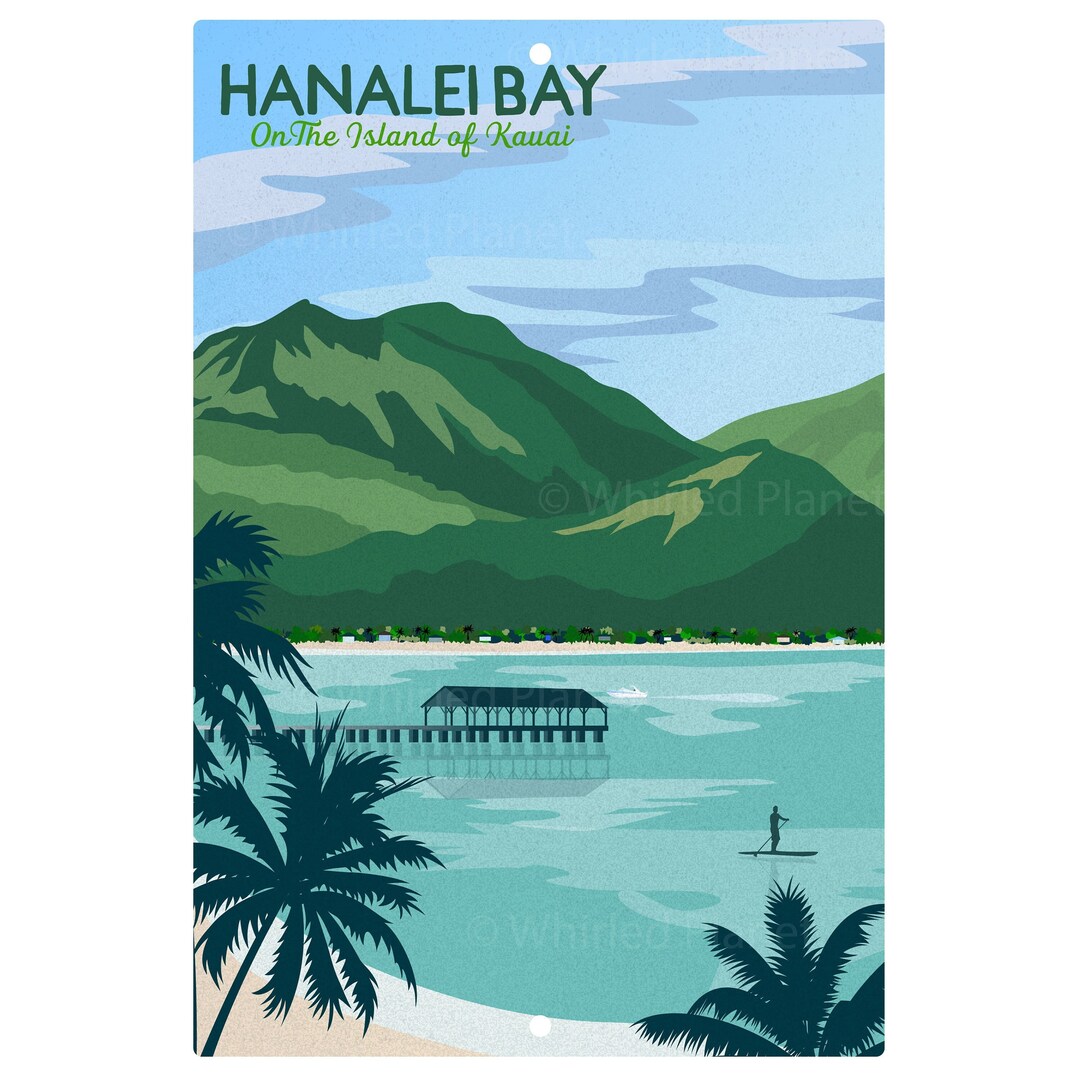 Hanalei Bay Kauai Metal Sign • Aluminum Hawaii Sign • Housewarming Gift ...