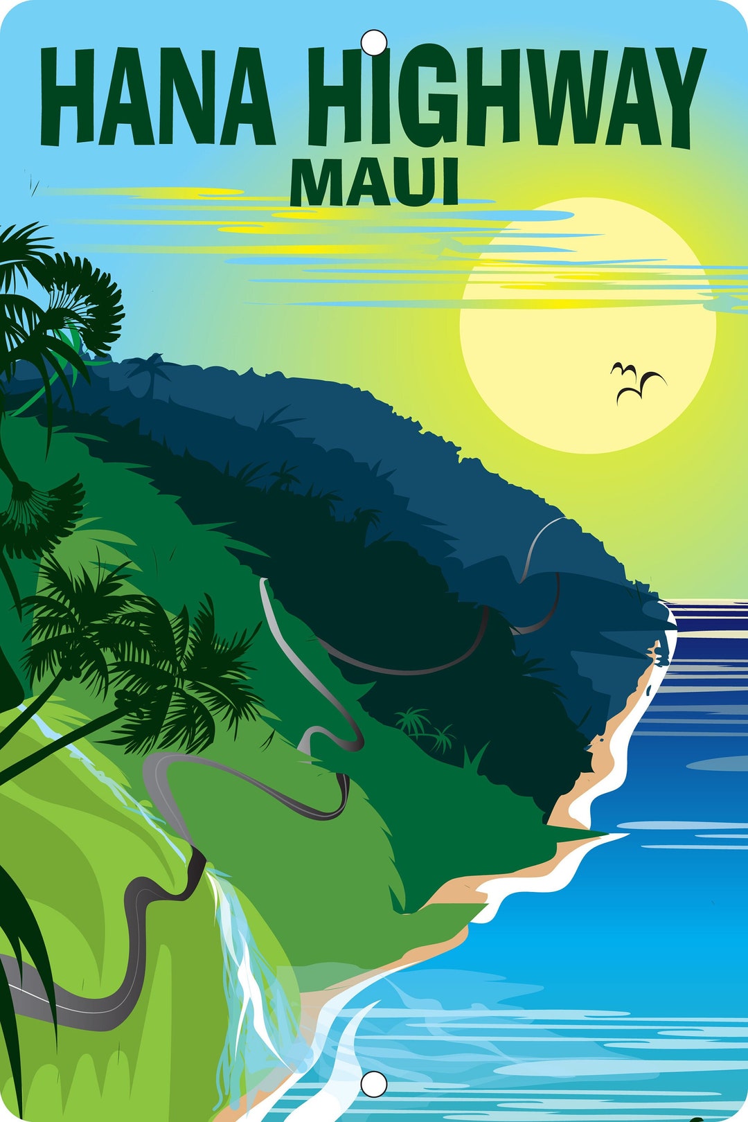 Hana Highway Metal Sign, Hawaii Wall Art, Maui Sign - Etsy