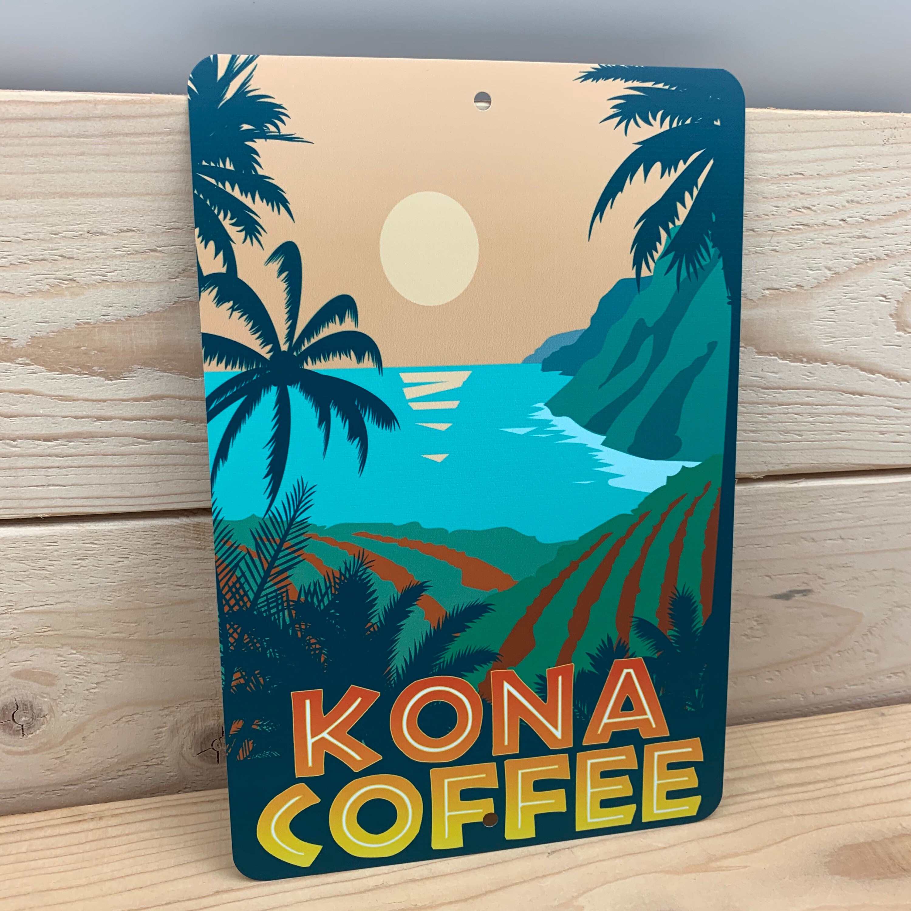 Vintage Coffee Sign Kona Coffee Hawaii Metal Sign Hawaii | Etsy