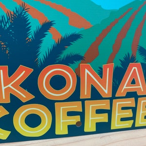 Vintage Coffee Sign, Kona Coffee Hawaii Metal Sign, Hawaii Wall Art - Etsy