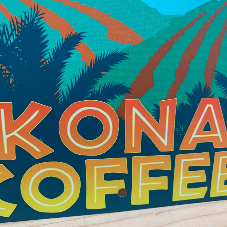 Vintage Coffee Sign Kona Coffee Hawaii Metal Sign Hawaii | Etsy