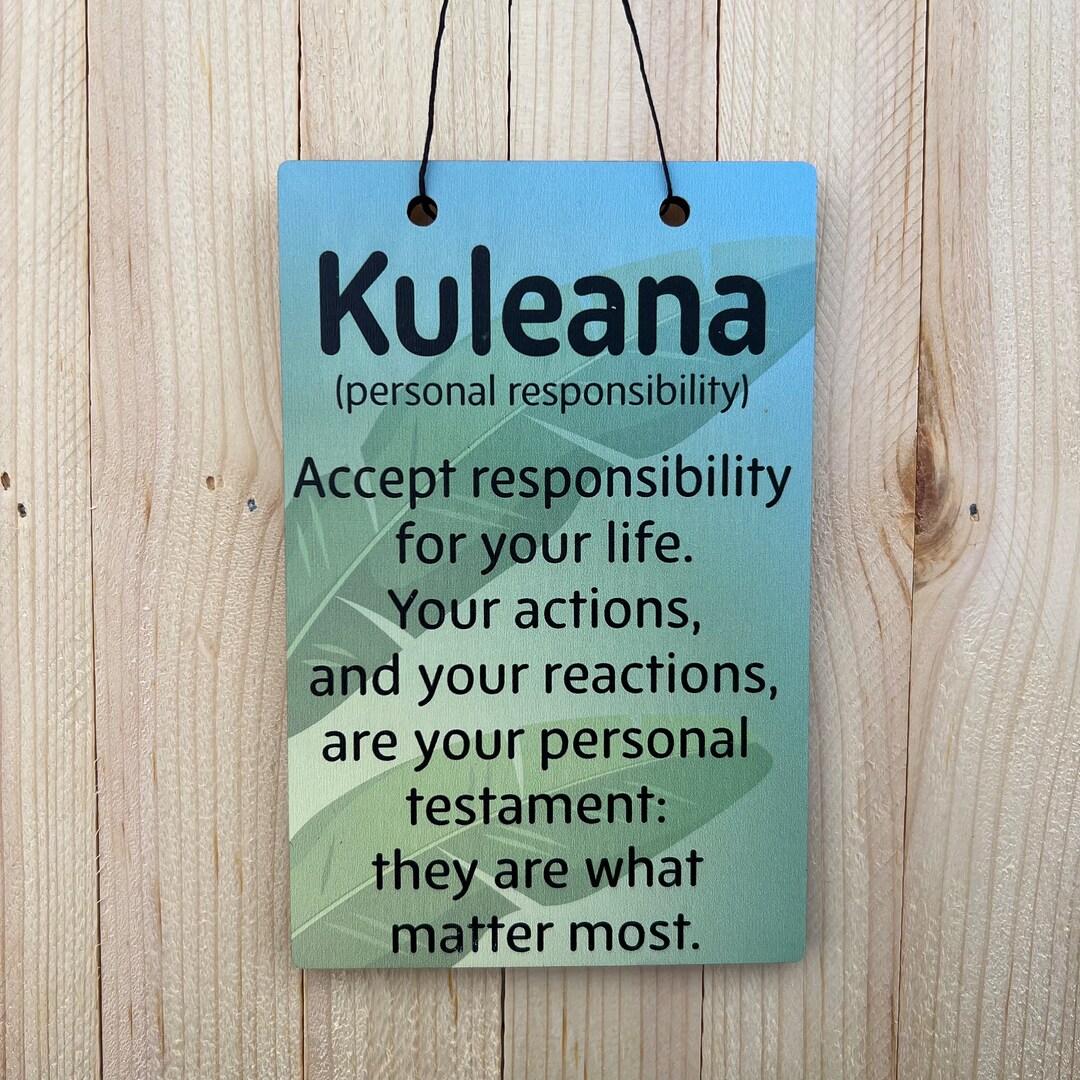 Kuleana Wall Tag Hawaiian Saying Wall Art Spiritual Quote Art Minimal ...