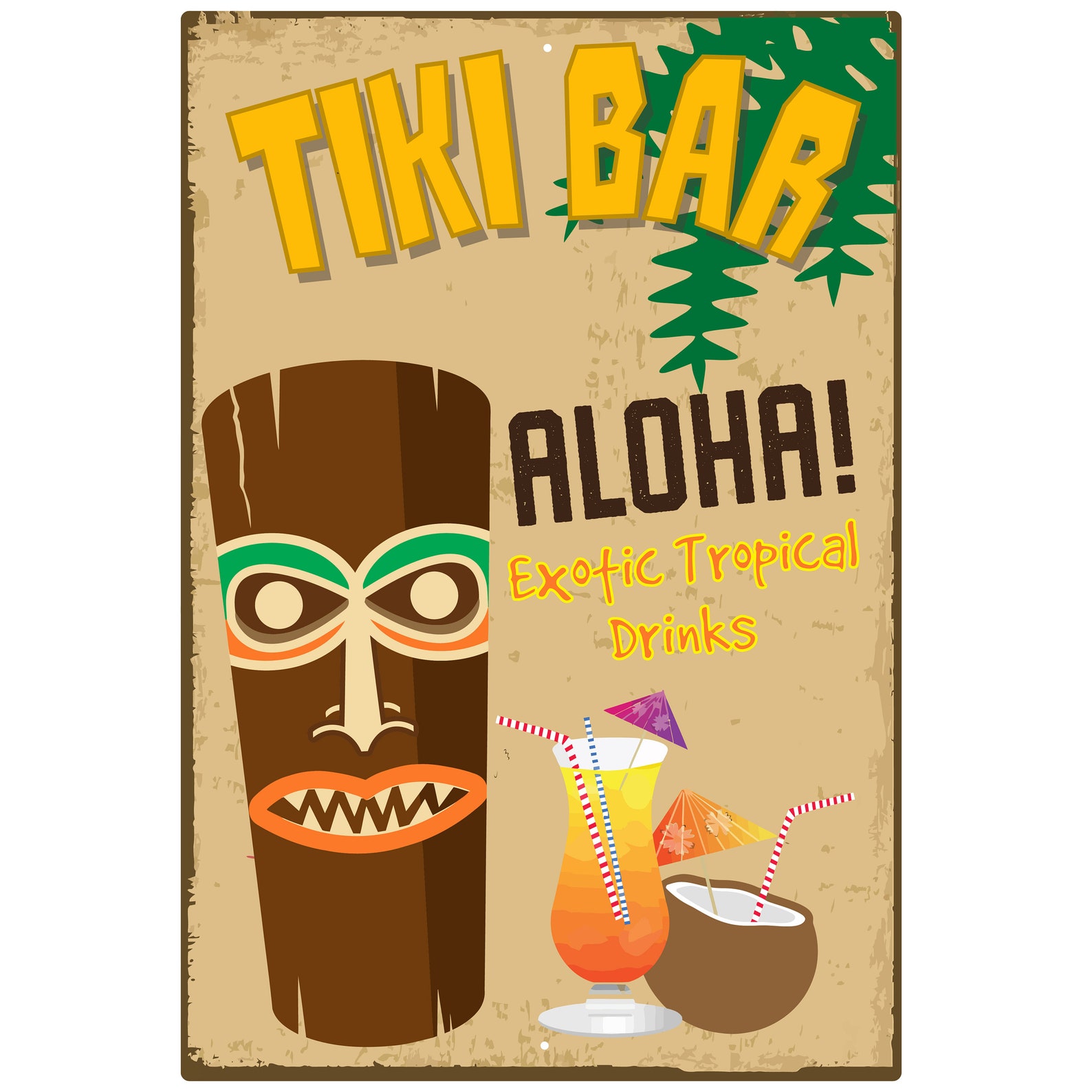 Tiki Bar Hawaii Metal Sign Metal Hawaii Sign Housewarming | Etsy