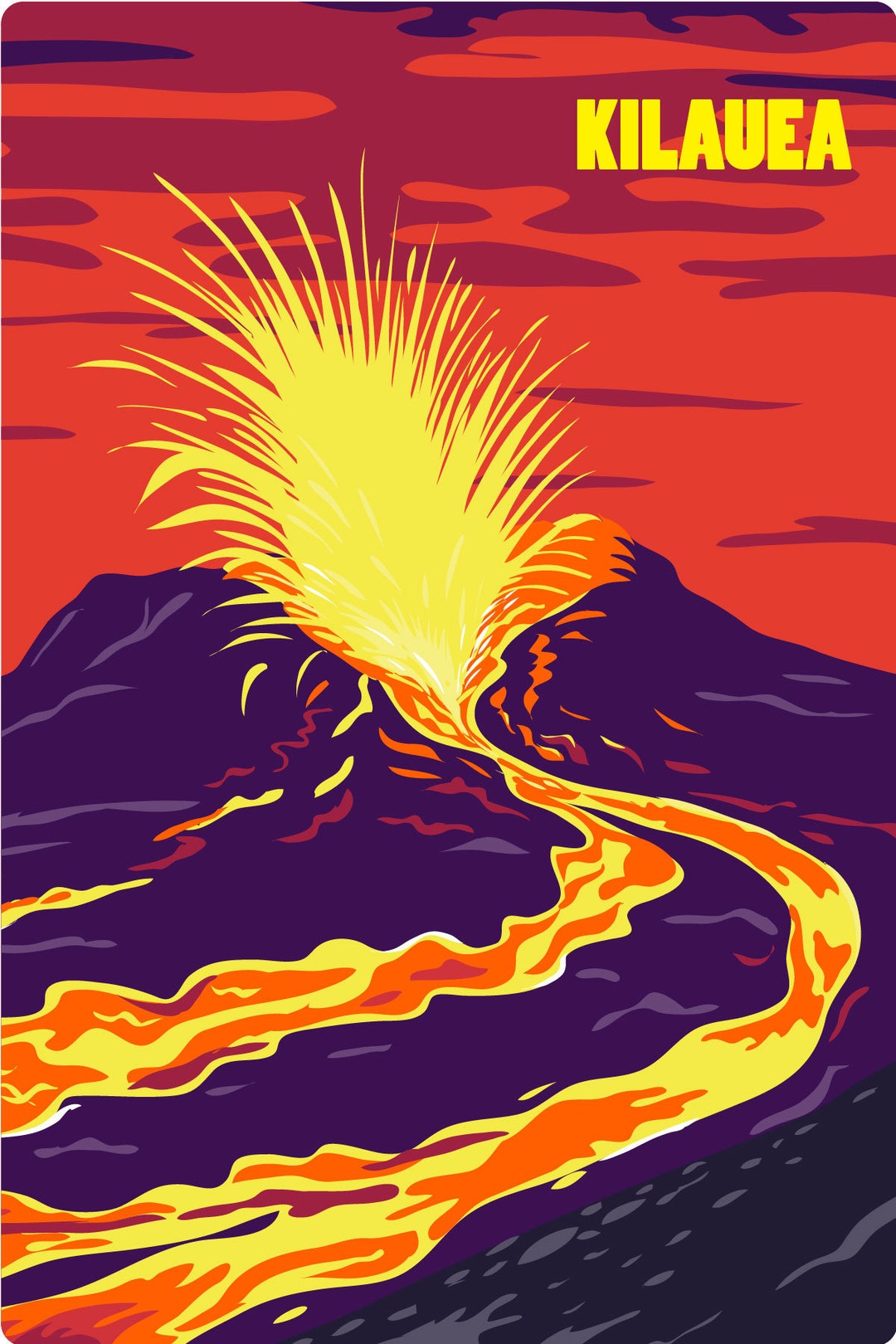 Kilauea Volcano Sign, Hawaii Wall Art, Big Island of Hawaii - Etsy