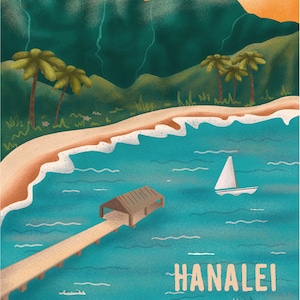 Hanalei Bay Metal Sign, Hawaii Wall Art, Kauai Wall Art - Etsy