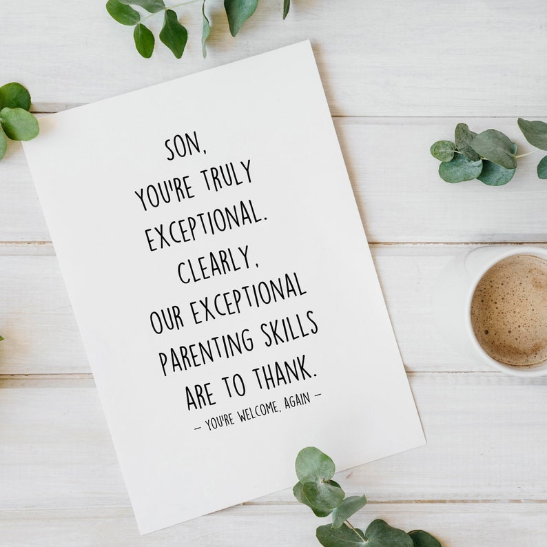 Son Card, Funny Card for Son, Exceptional Son Card, Christmas Card for ...