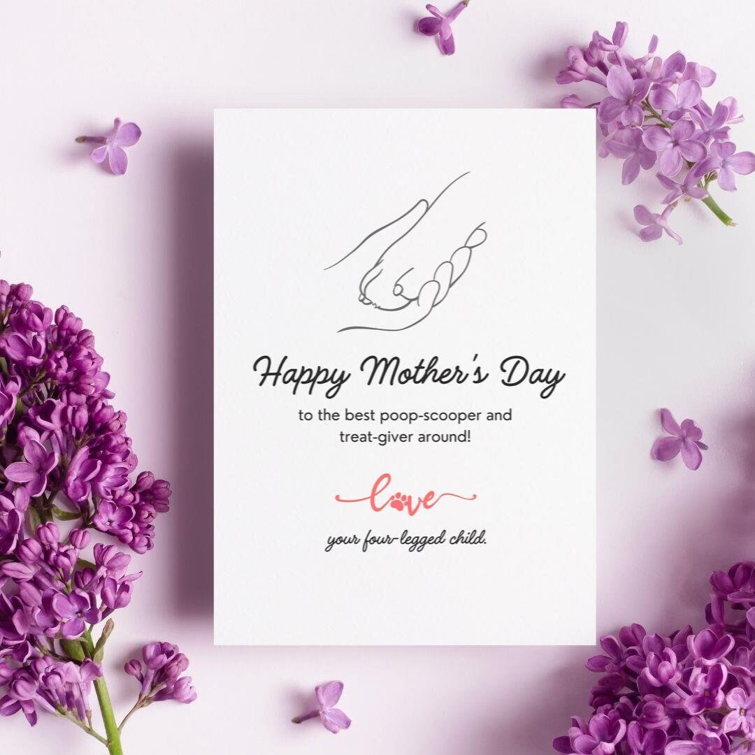 Dog Mom Card, Dog Card for Mother's Day, Pet Mother's Day Card, Fur Dog ...
