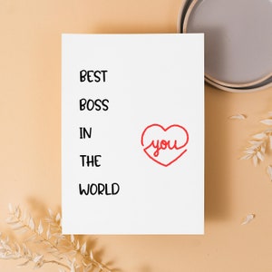 Boss Gift, Best Boss in the World, Boss Appreciation Card, Boss Day ...