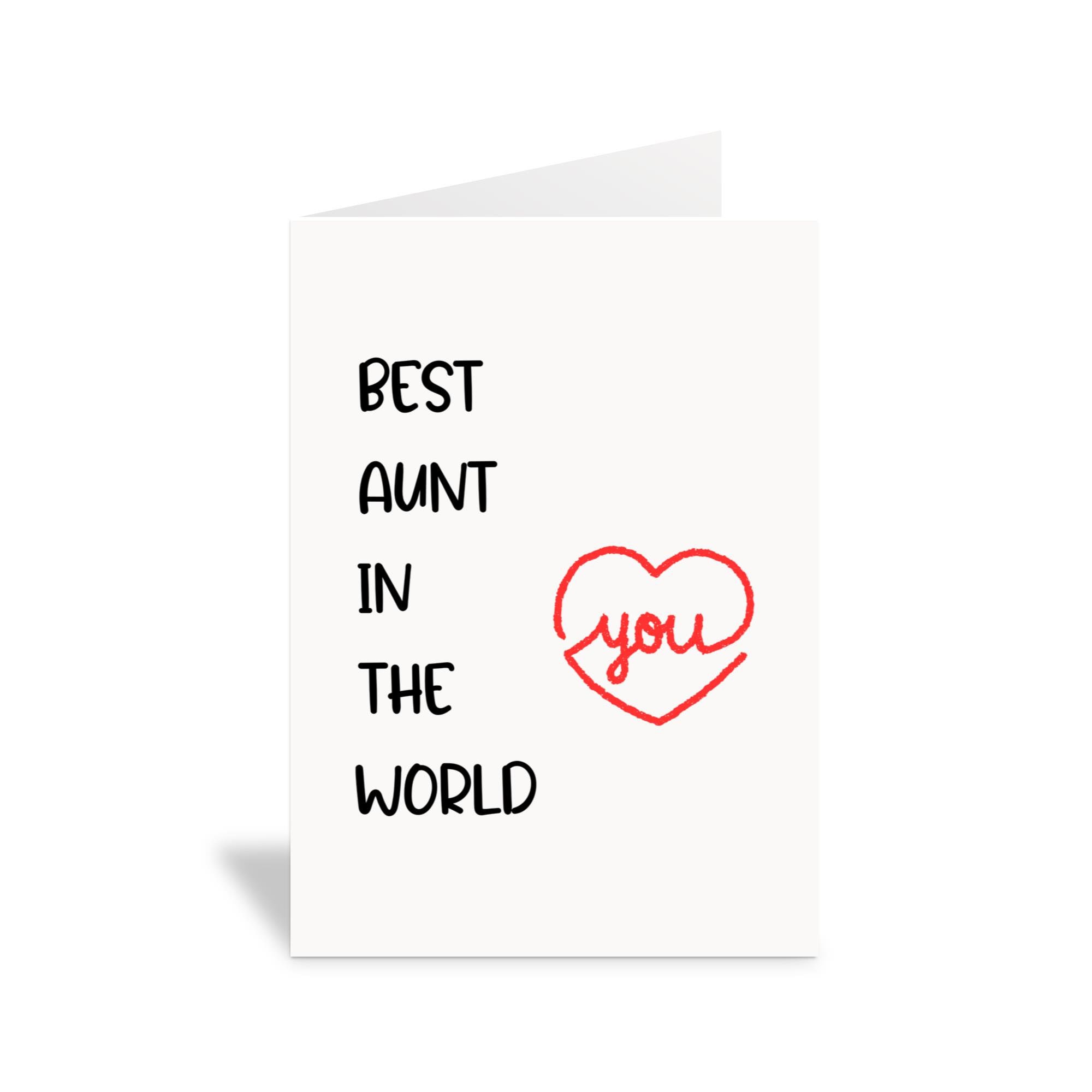 Aunt Card, Best Aunt in the World, Funny Card for Aunt, Thank You for ...