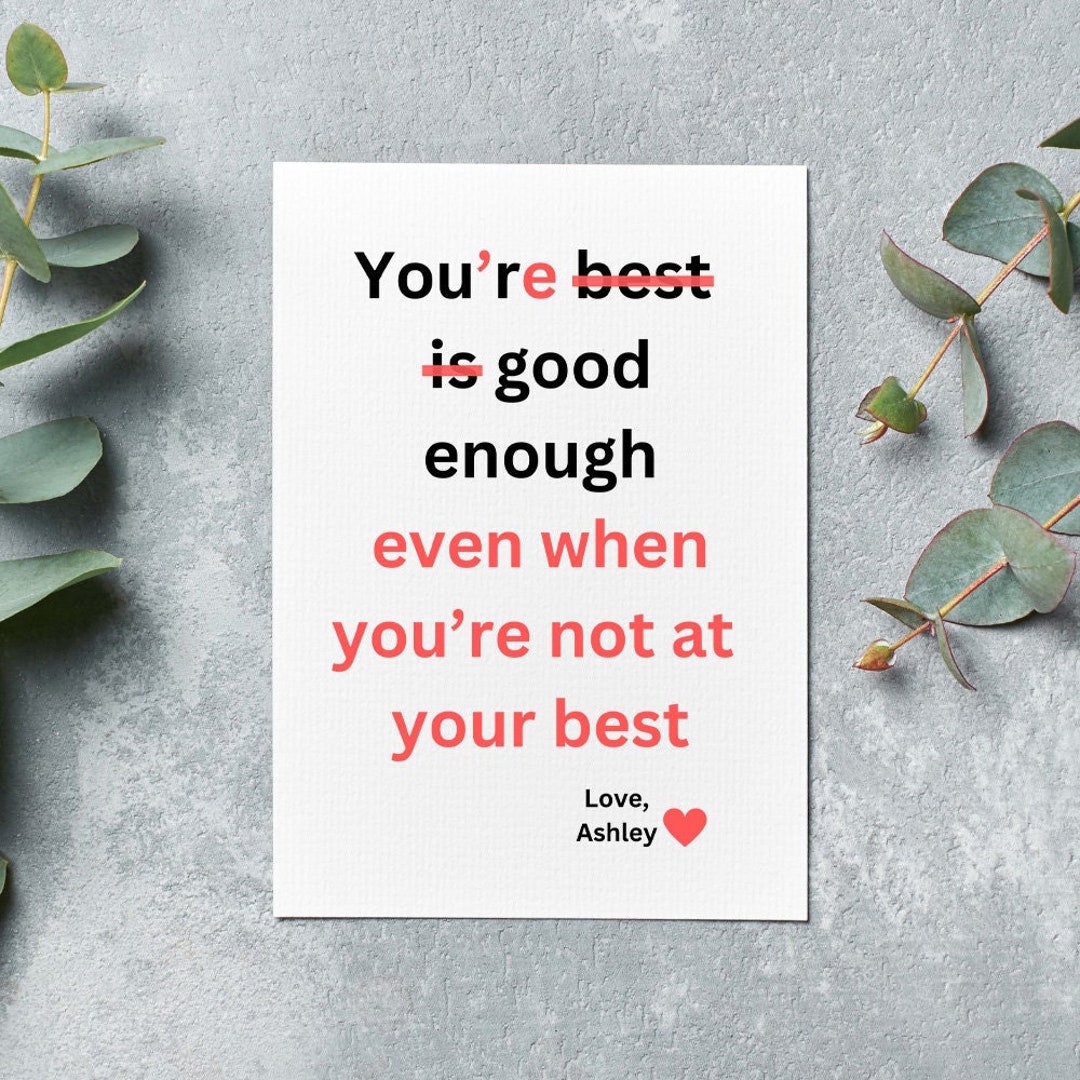 You're Good Enough Card, Motivational Card, Encouragement Card ...