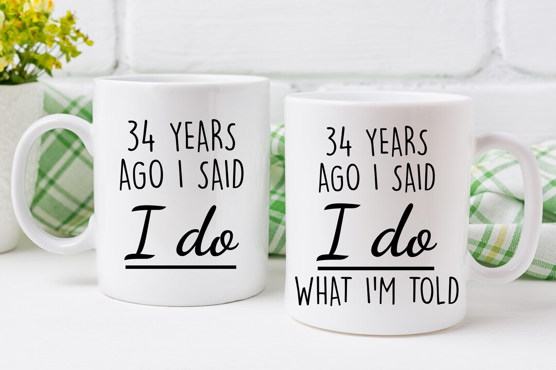 34th Anniversary Mug, 34th Anniversary Gifts for Husband, 34 Year ...