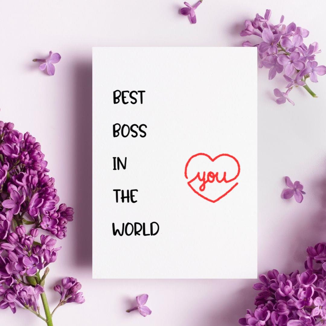 Boss Gift, Best Boss in the World, Boss Appreciation Card, Boss Day ...