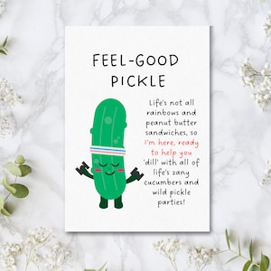 Emotional Support Pickle Card, Funny Positive Pickle Card, Christmas ...
