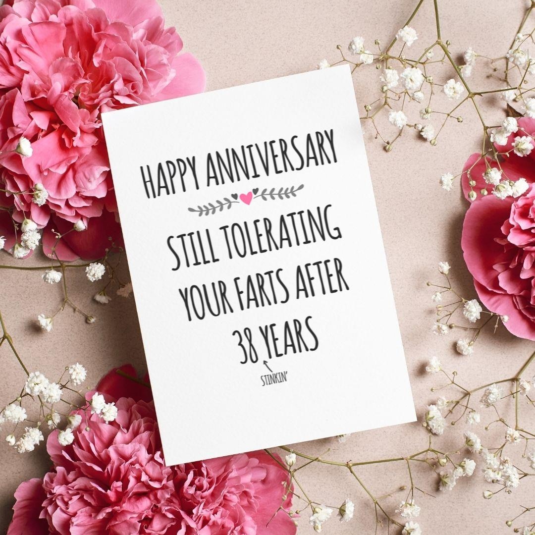 38th Anniversary Card, 38th Anniversary Gift for Husband, 38 Year ...