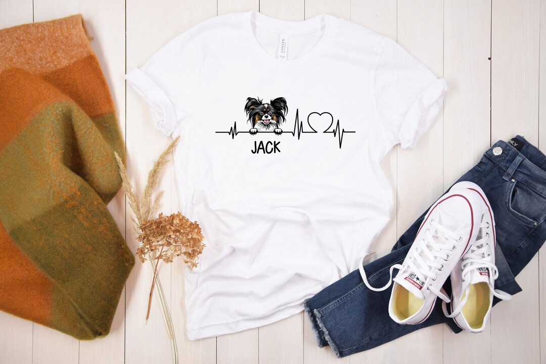 Papillion T-shirt, Papillion Gift, Papillion Heartbeat Shirt, Best Gift ...