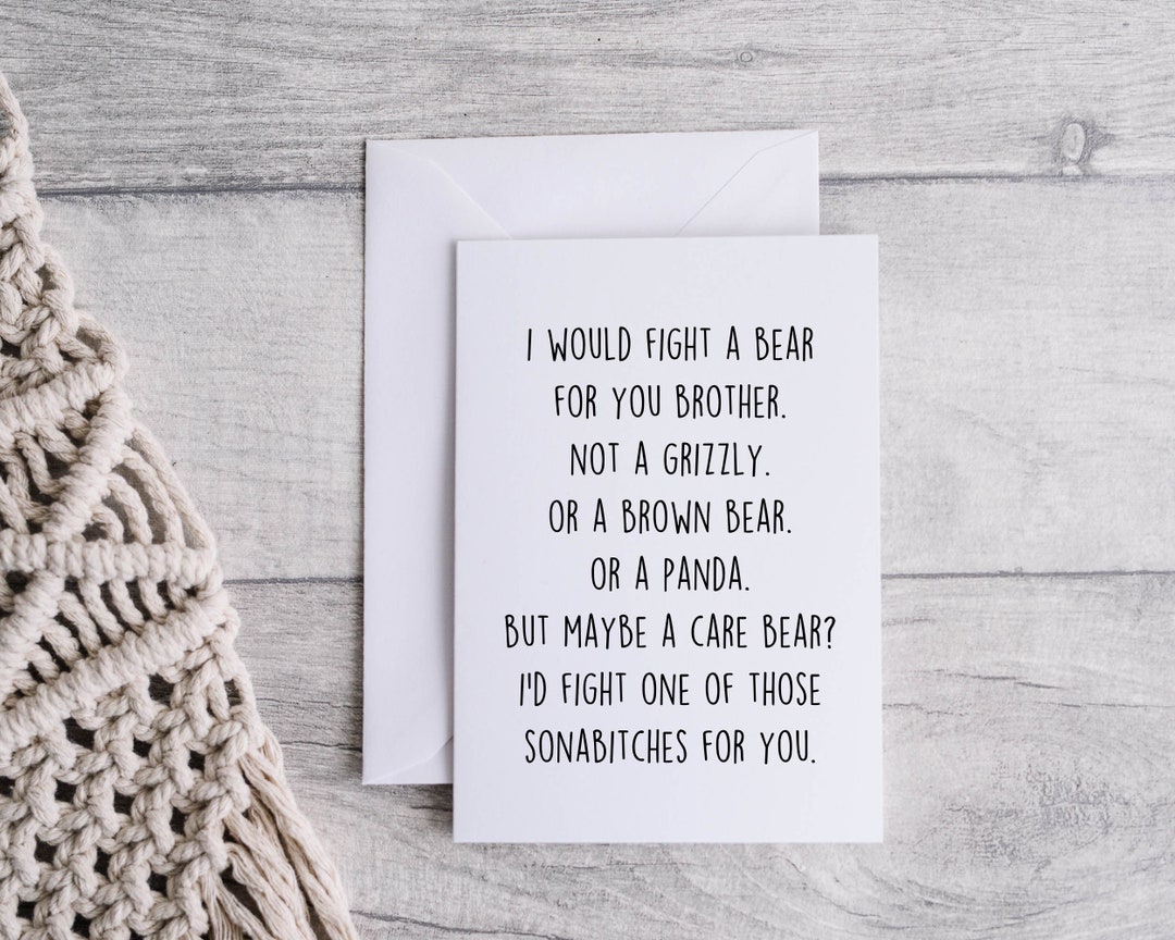 Brother Card, Funny Card for Brother, Thank You for Being My Brother ...