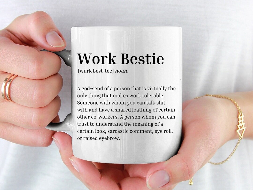 Work Bestie Mug, Funny Gift for Coworker, Work Bestie Gift, Christmas ...