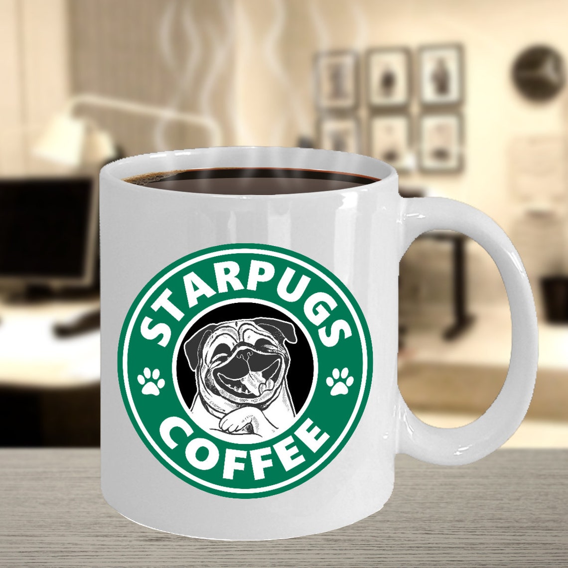 Starpugs Coffee Mug Pug Mug for Pug Lovers | Etsy