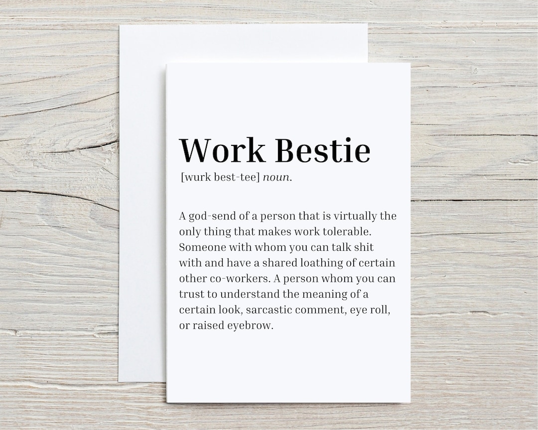 Work Bestie Card, Funny Gift for Coworker, Work Bestie Gift, Christmas ...