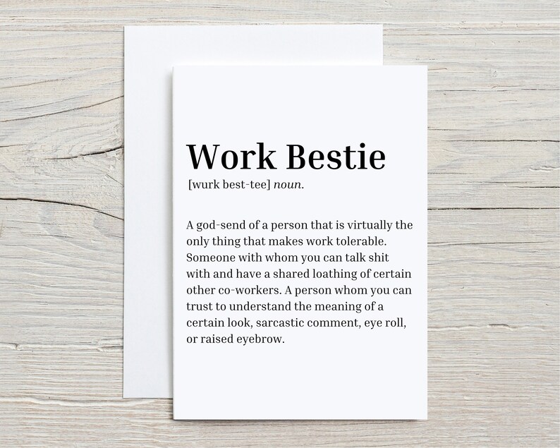 Work Bestie Card, Funny Gift for Coworker, Work Bestie Gift, Christmas ...