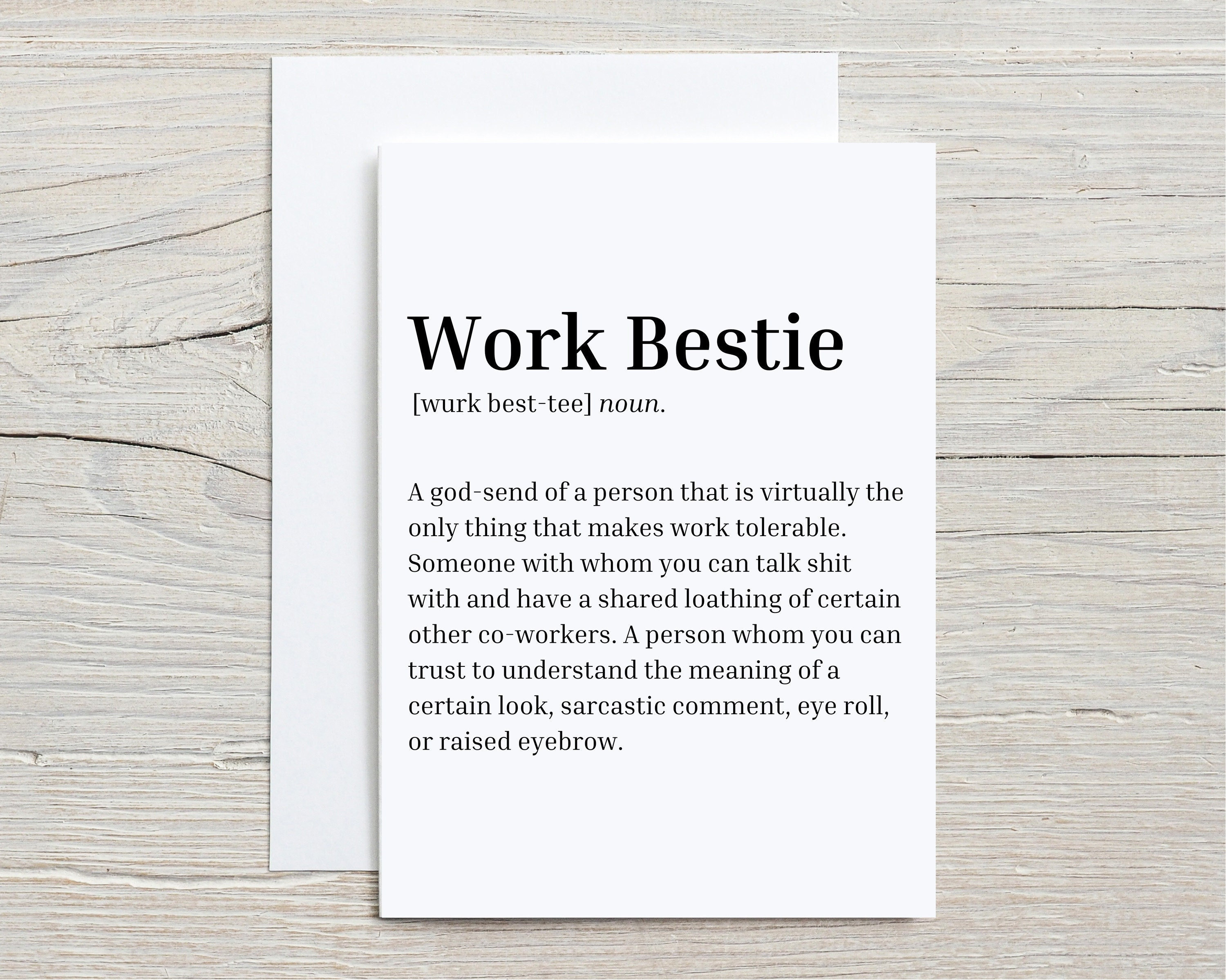 Work Bestie Card, Funny Gift for Coworker, Work Bestie Gift, Christmas ...