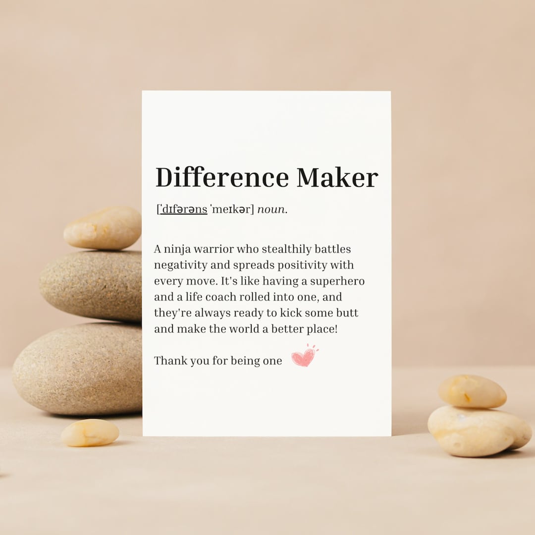 Motivational Card, Difference Maker Gift, Best Card for Friends ...