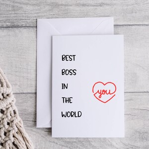 Boss Gift, Best Boss in the World, Boss Appreciation Card, Boss Day ...