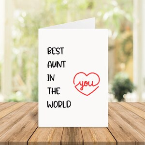 Aunt Card, Best Aunt in the World, Funny Card for Aunt, Thank You for ...