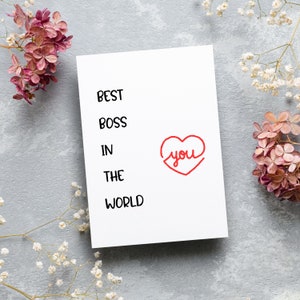 Boss Gift, Best Boss in the World, Boss Appreciation Card, Boss Day ...