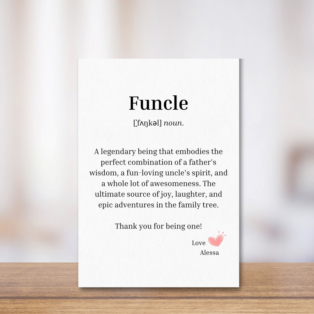 Funny Uncle Card, Funny Card for Uncle, Birthday Card for Uncle, Best ...