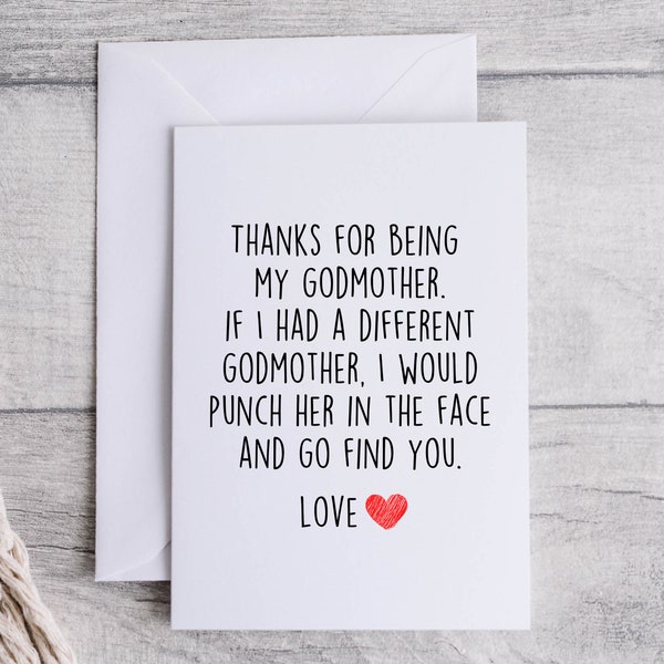 Thank You For Being My Godmother Card Etsy Uk