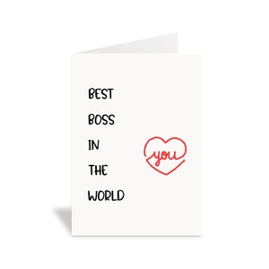 Boss Gift, Best Boss in the World, Boss Appreciation Card, Boss Day ...