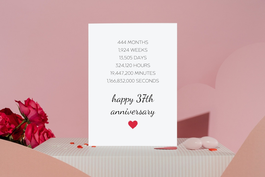 37th Anniversary Card, 37th Anniversary Gifts for Husband, 37 Year ...