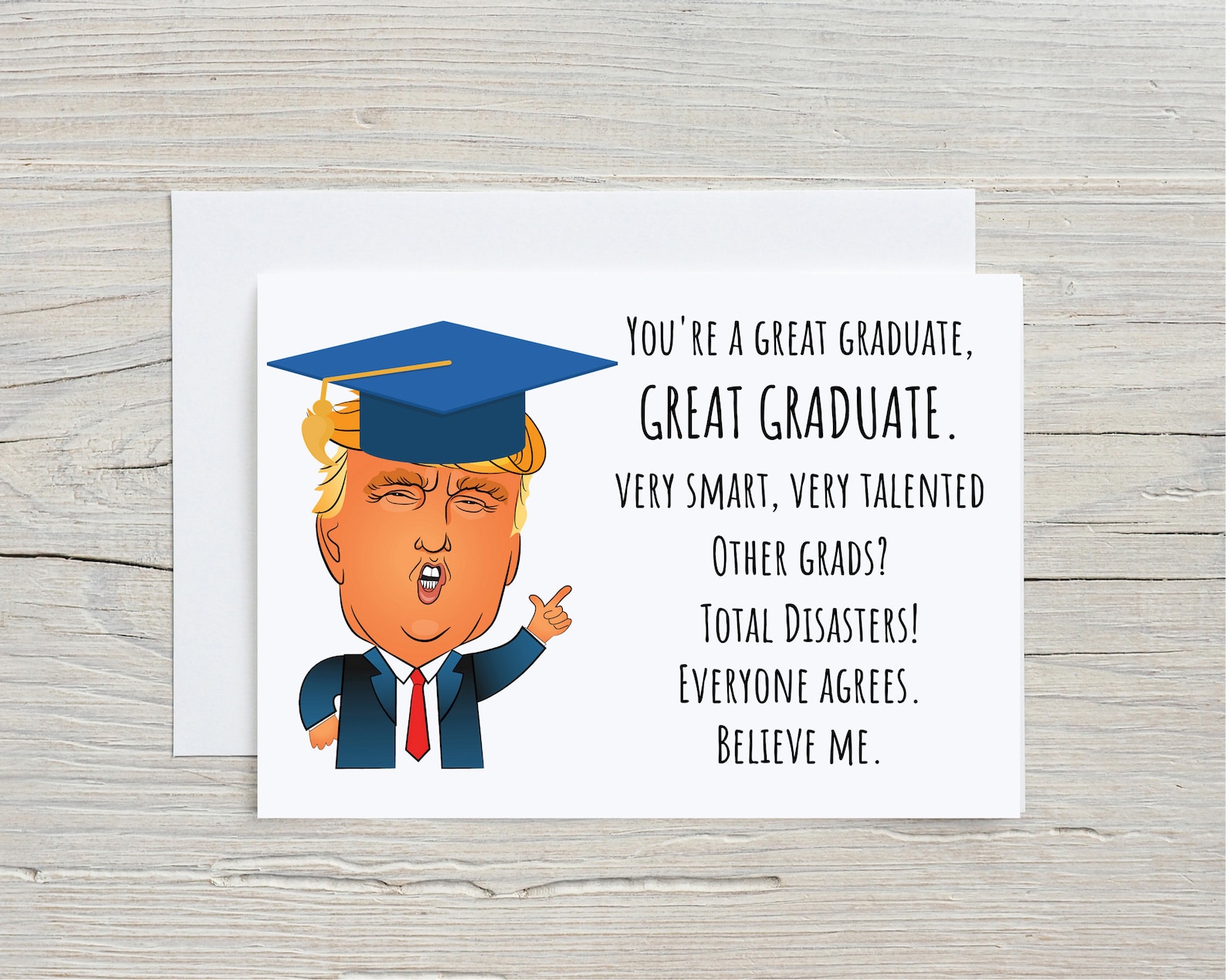 Graduation card trump great graduate card funny graduation | Etsy