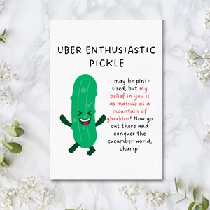Emotional Support Pickle Card, Funny Positive Pickle Card, Christmas ...