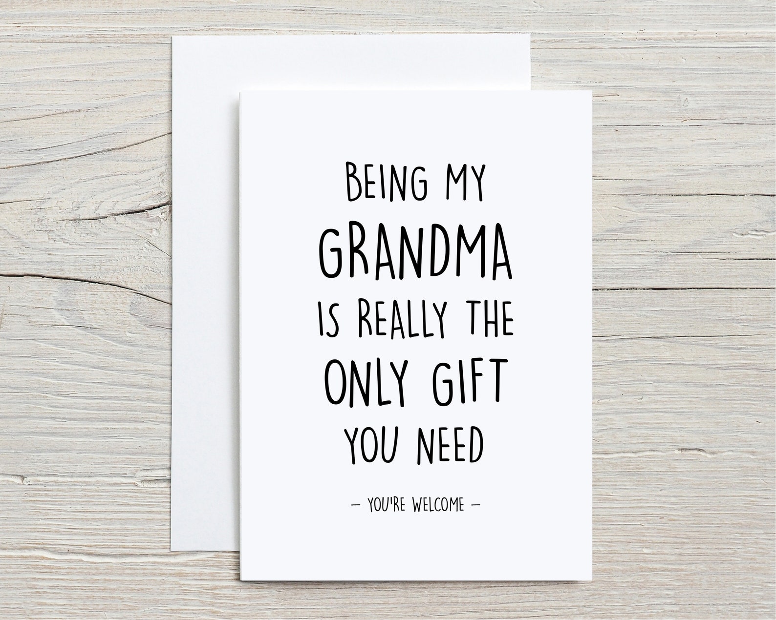 Grandma Card, Funny Card for Grandma, Thank You for Being My Grandma ...
