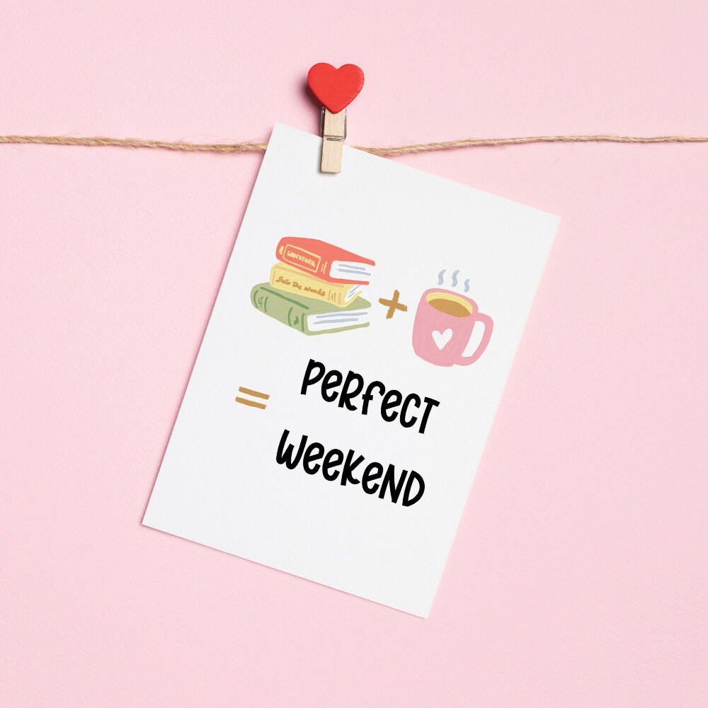 Perfect Weekend Card, Bookworm Gift, Card for Book Lover, Gift for ...