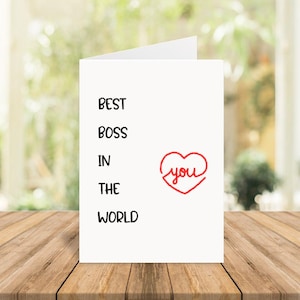 Boss Gift, Best Boss in the World, Boss Appreciation Card, Boss Day ...