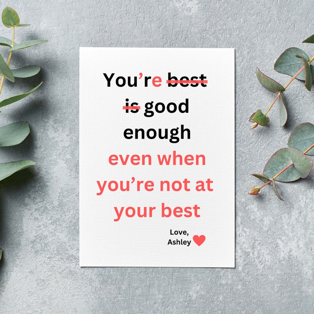 You're Good Enough Card Motivational Card Encouragement - Etsy
