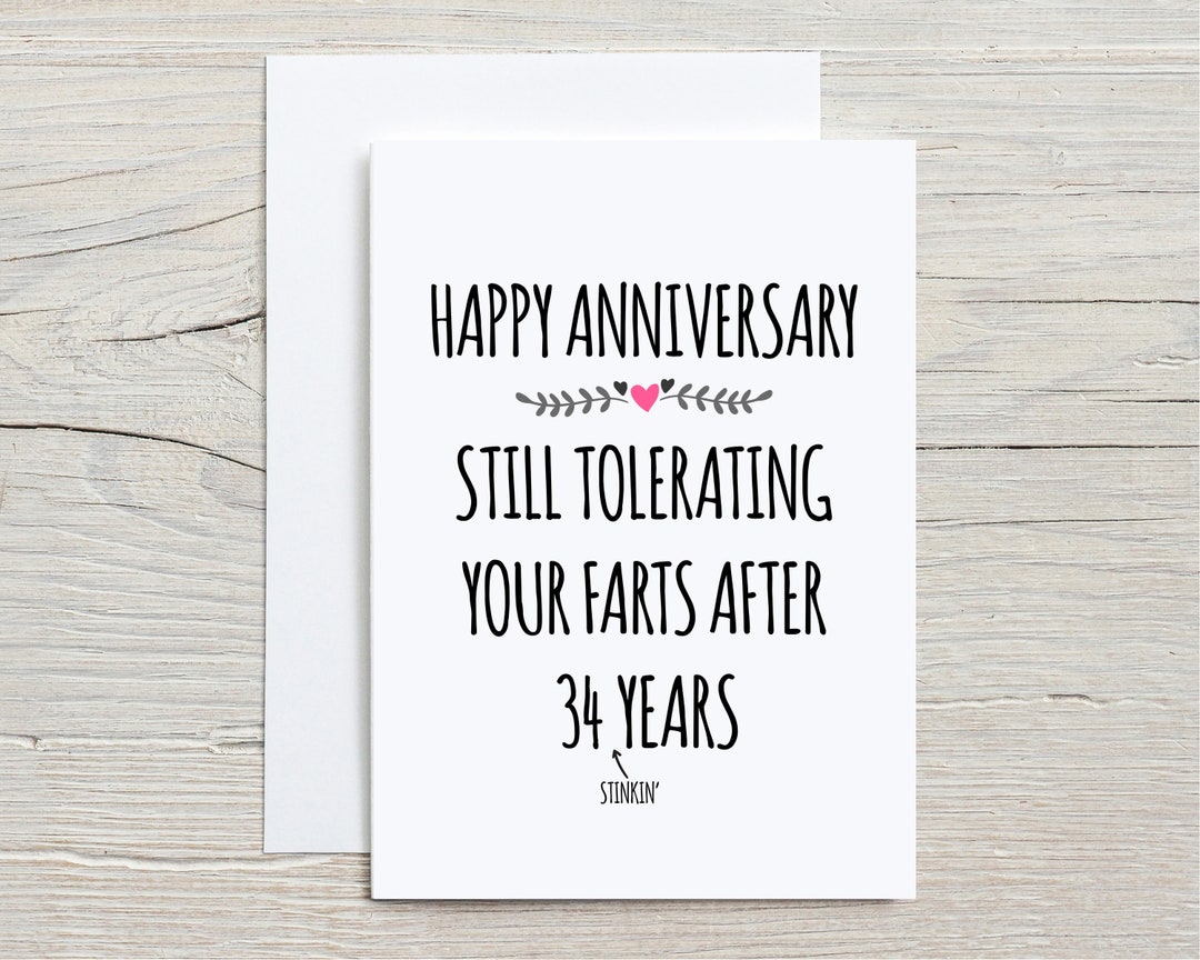 34th Anniversary Card, 34th Anniversary Gift for Husband, 34 Year ...