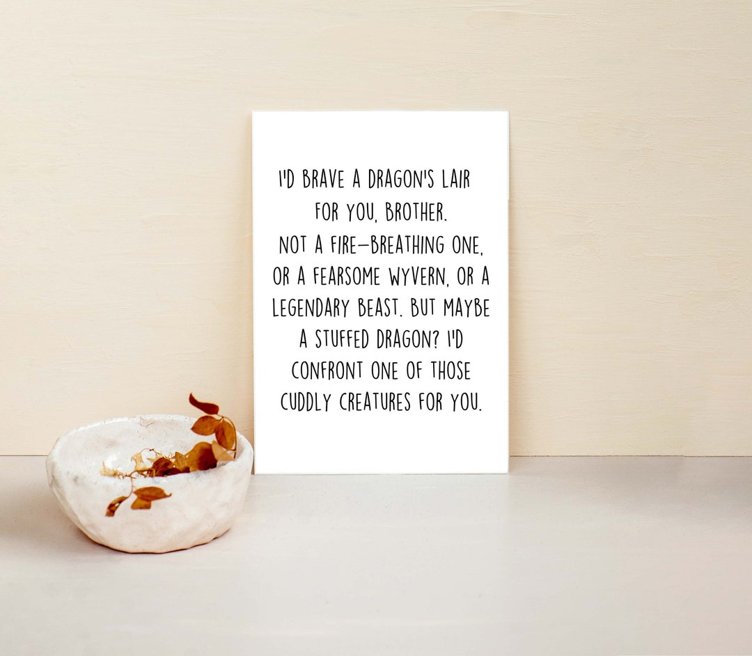 Brother Card, Funny Card for Brother, Birthday Card for Brother ...