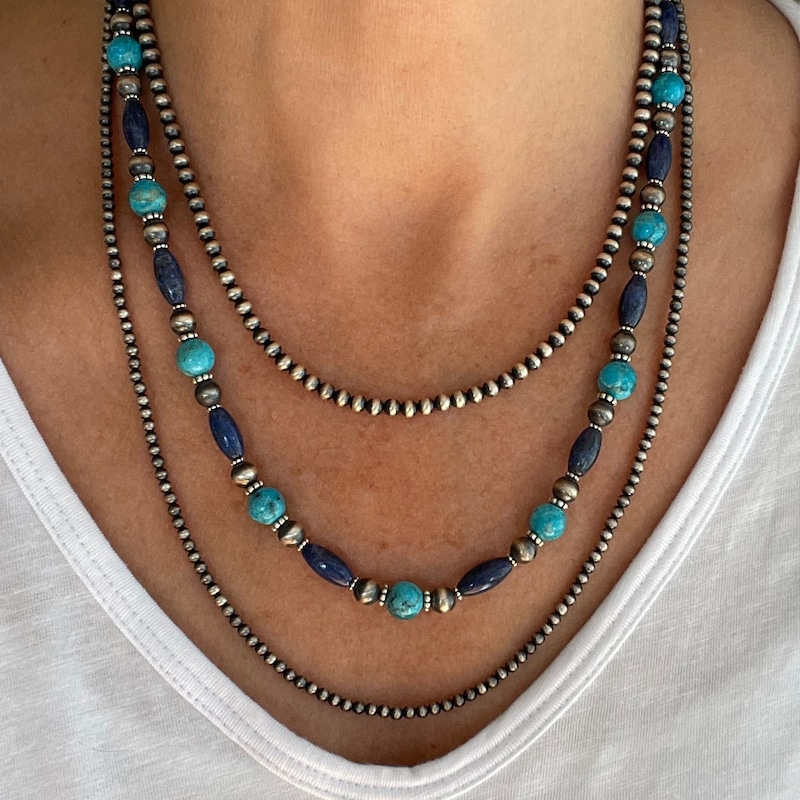 Lapis and Turquoise Necklace - Etsy