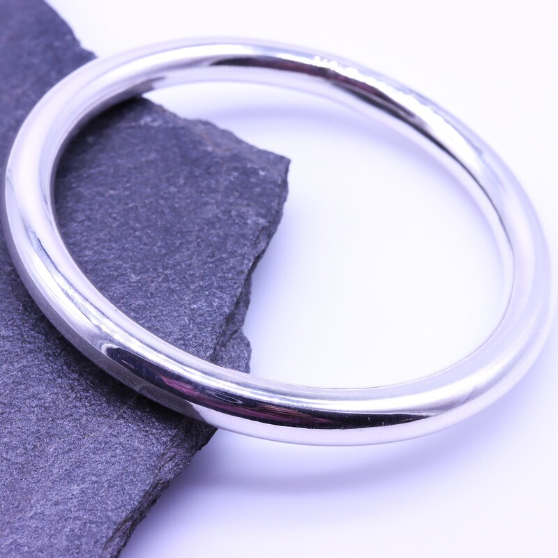 Heavy Silver Bangle - Etsy