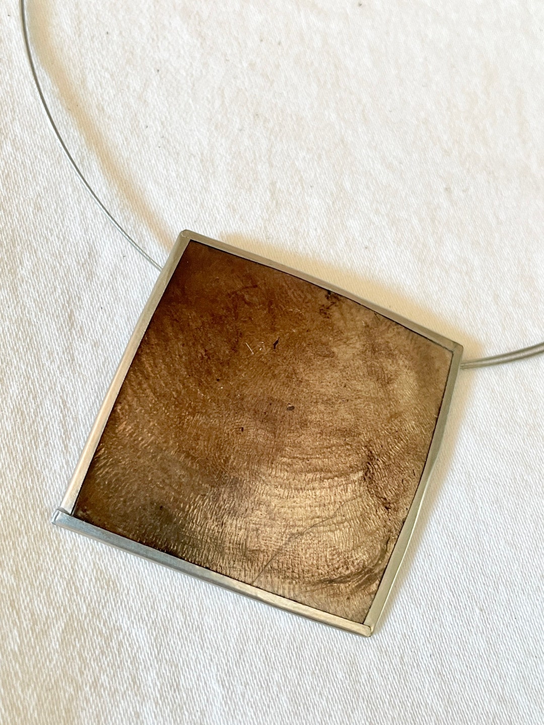 Necklace by Culture Mix Capiz Shell & Resin Square Sand Brown - Etsy